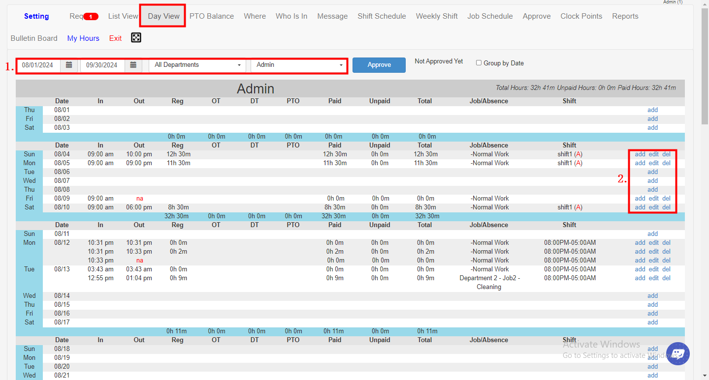 How to Add/Edit Employee’s Time